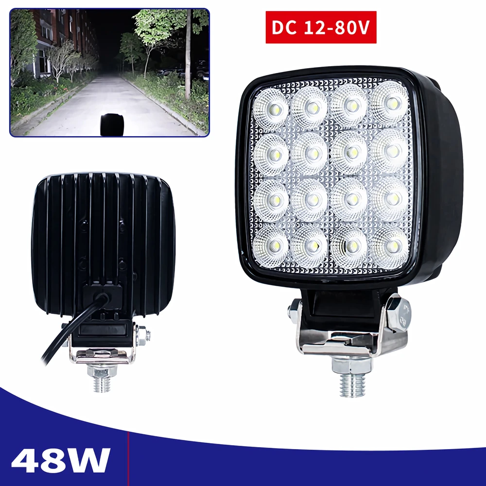 2Pcs-12V-80V-48W-LED-Forklift-Headlight-Loader-Front-Light-Excavator ...