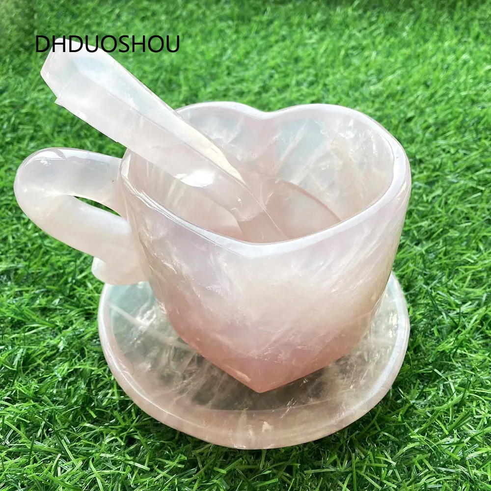 Customized-Natural-Crystal-Coffee-Cup-Spoon-Set-Pink-Rose-Quartz-Mug ...
