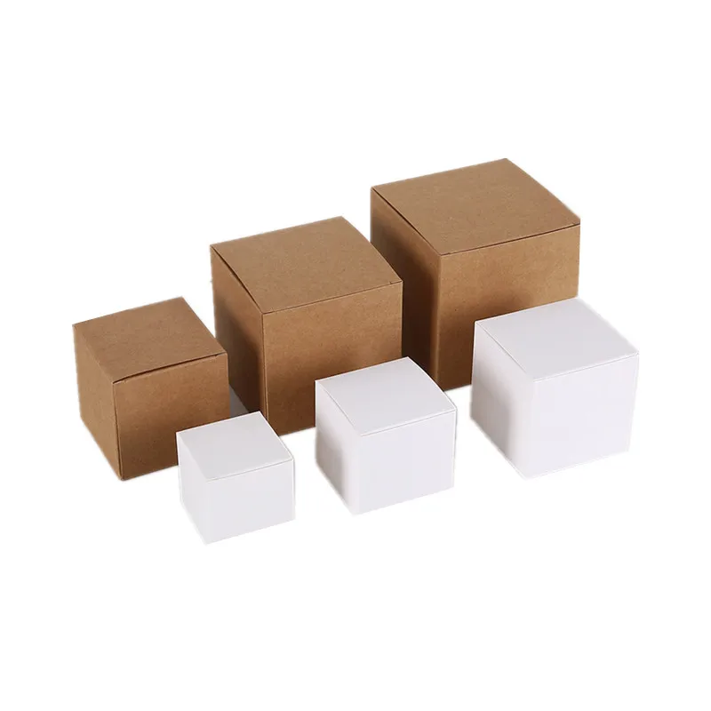 Square Kraft Packaging Boxes | Packaging Small Folding Box | Boxes Logo ...