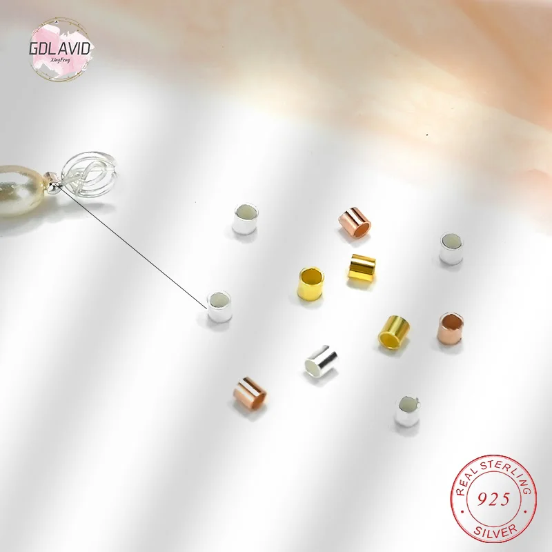 10PCS-925-Sterling-Silver-Crimp-End-Beads-1-5mm-2mm-Gold-Silver-Crimps ...