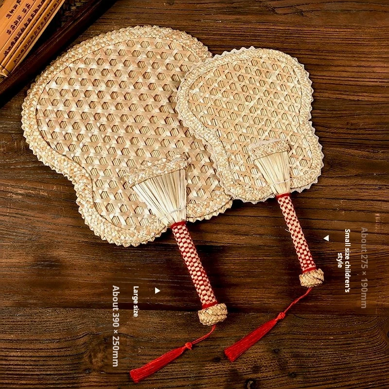 Hand-Woven-Baby-Child-Fan-Summer-Portable-Vintage-Hand-Cranked-Large ...