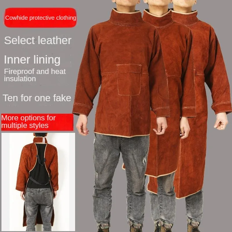 Welder-Protective-Cover-Cowhide-Anti-Scalding-Welding-Work-Clothes ...