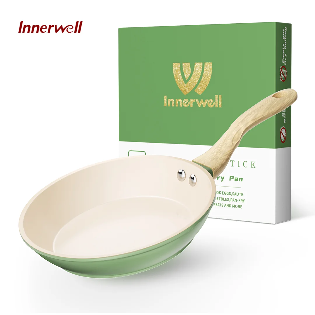 Innerwell Kitchen Frying Pan 8 Inch Nonstick Toxin Free Cookware Fried ...
