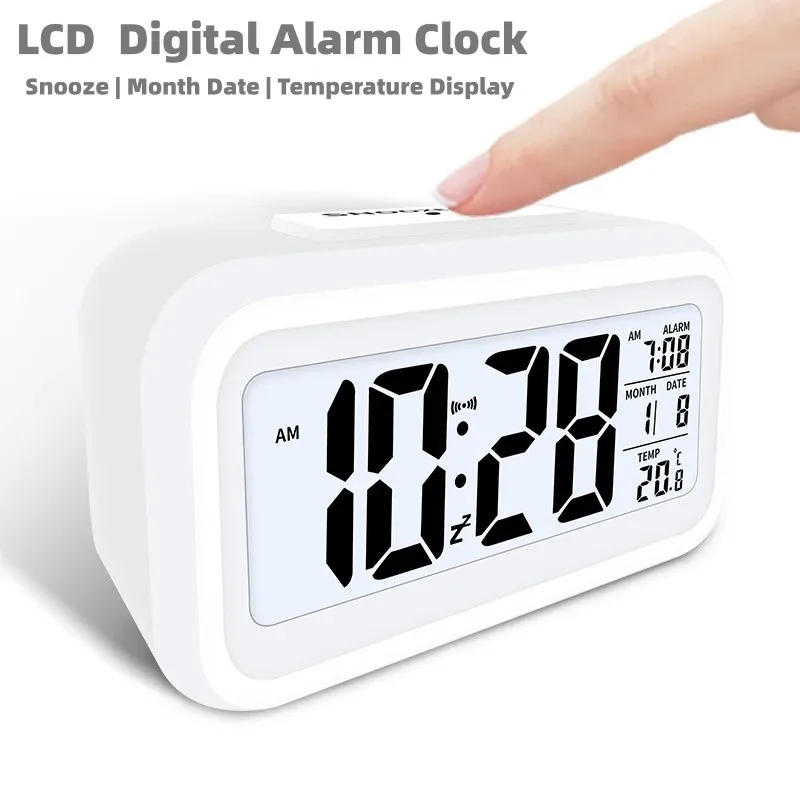 Digital-Alarm-Clock-Simple-Operation-Large-LCD-Screen-Smart-Light ...