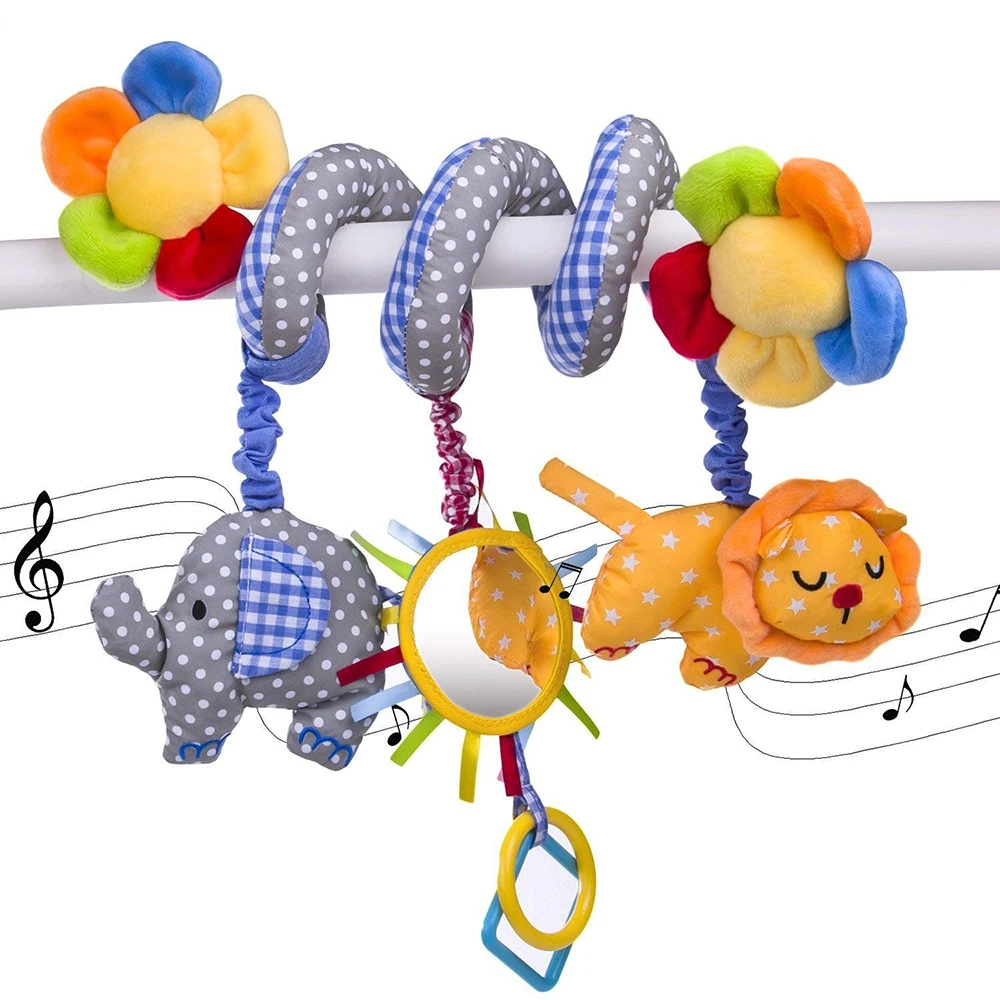 Baby Car Seat Stroller Toys Plush Activity Hanging Spiral Pram Crib ...