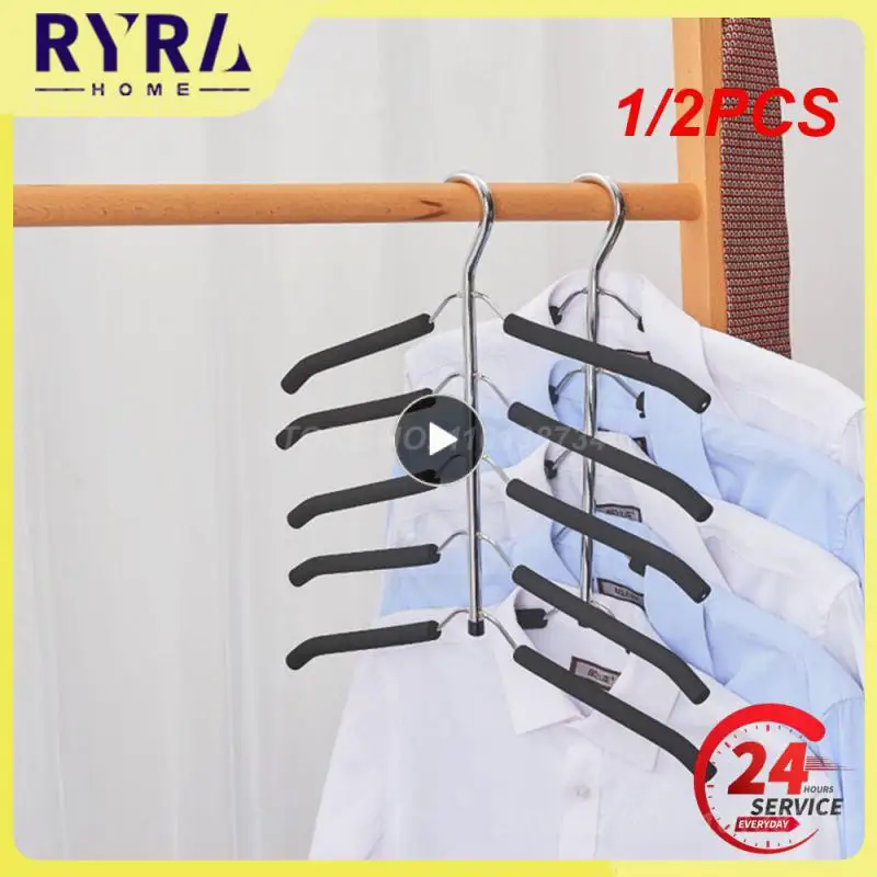 1-2PCS-Household-One-Piece-Clothes-Hanger5-Layer-Hanger-Multi-Function ...