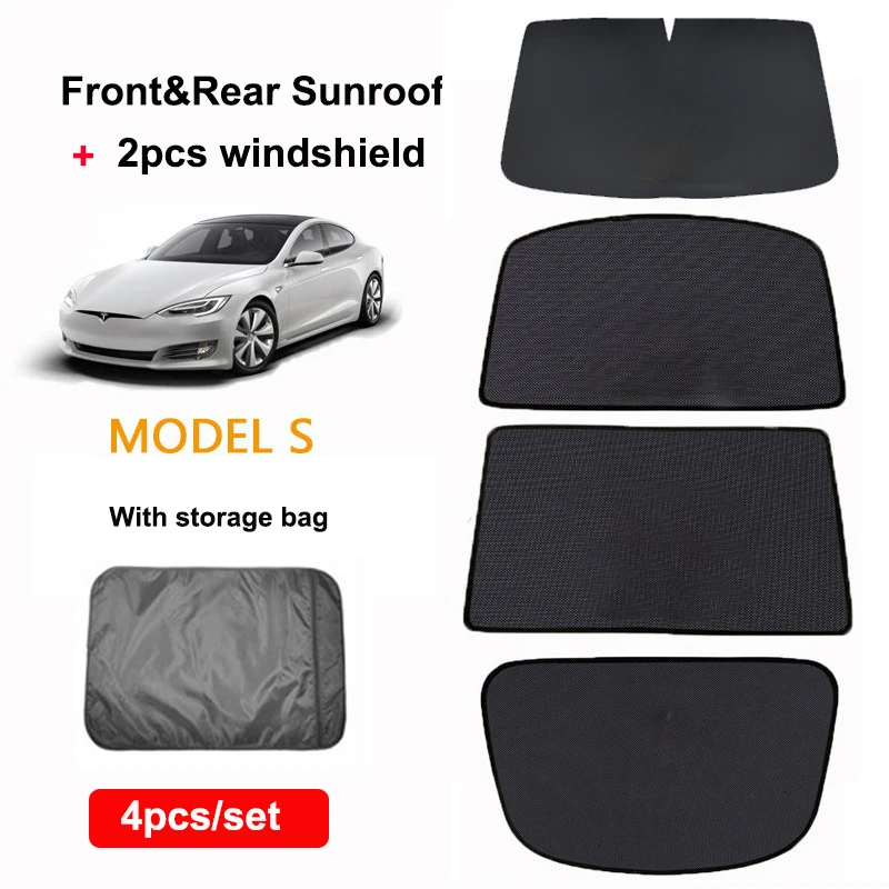 Models Skylight Sunshade For Tesla Model S Sunroof Sunscreen Foldable ...
