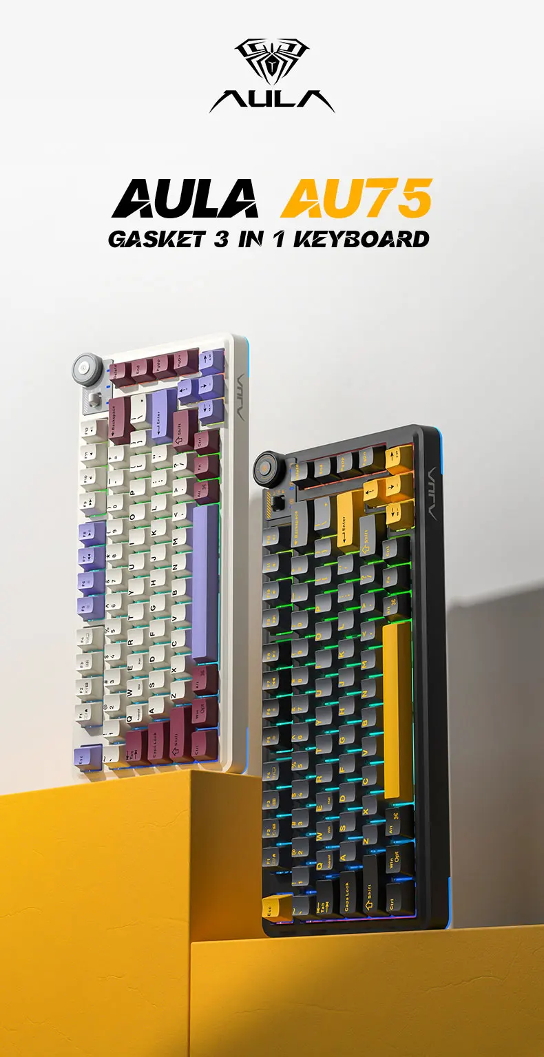Aula AU75 беспроводные механические клавиатуры 75 клавиш | AliExpress