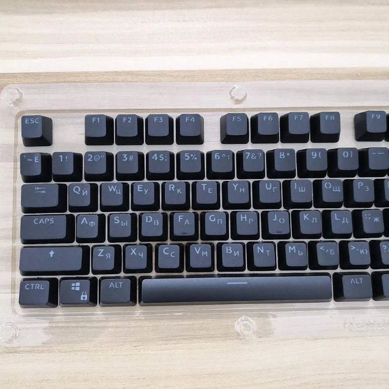 Teclas de retroiluminación ABS para teclado mecánico, accesorio ruso ...