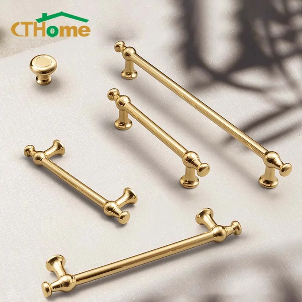 Bright-Gold-Wardrobe-Handle-Dressing-Table-Drawer-Knobs-Nordic-Zinc ...