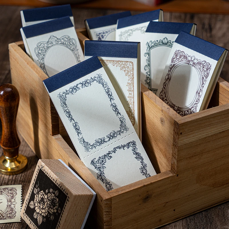 30 Sheets Floral Aesthetic Papers Vintage Frame Memo Pad Paper for ...