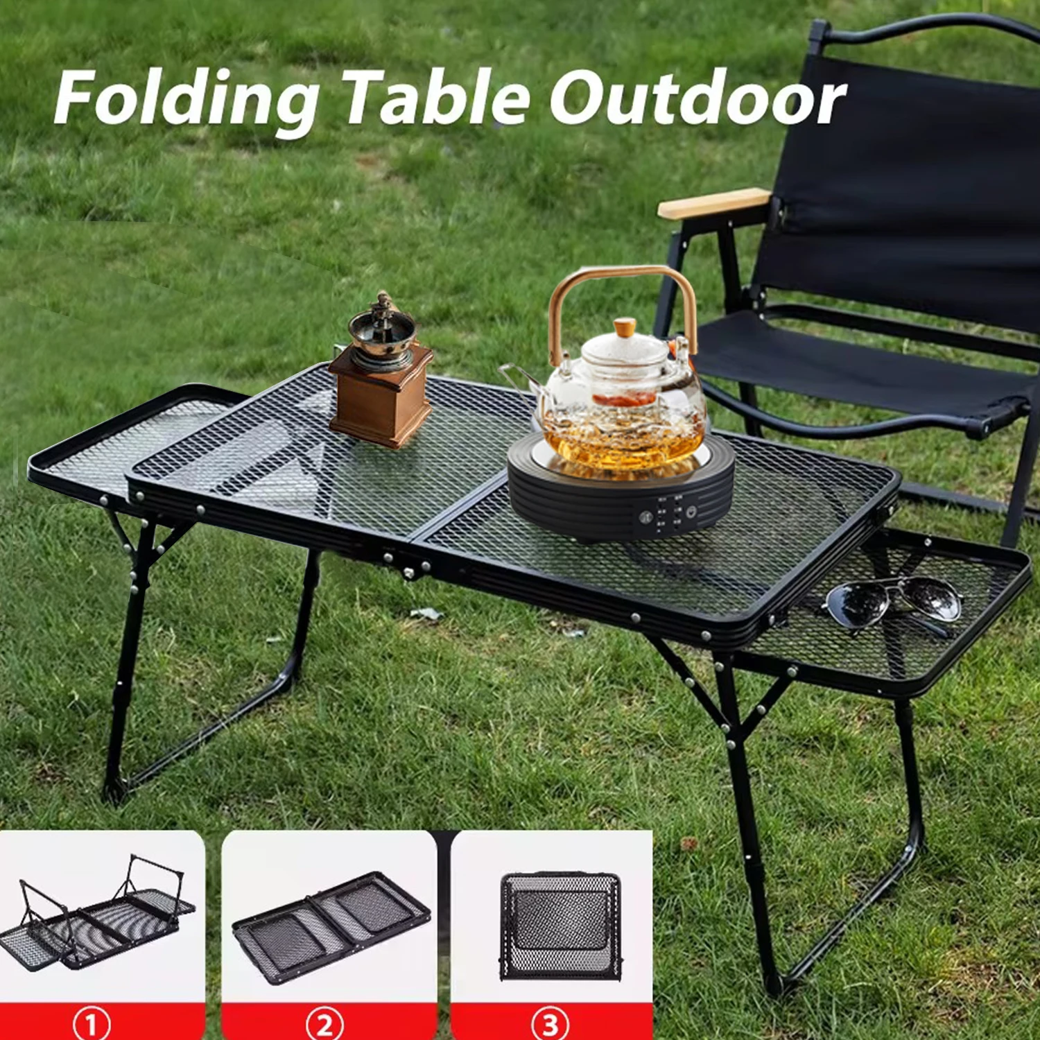 Camping-Table-Iron-Mesh-Folding-Table-Portable-Outdoor-Camping-With ...