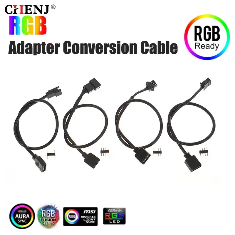 Motherboard-RGB-Convers-o-Cabo-5V-3-pinos-12V-4-pinos-30cm-RGB-LED ...