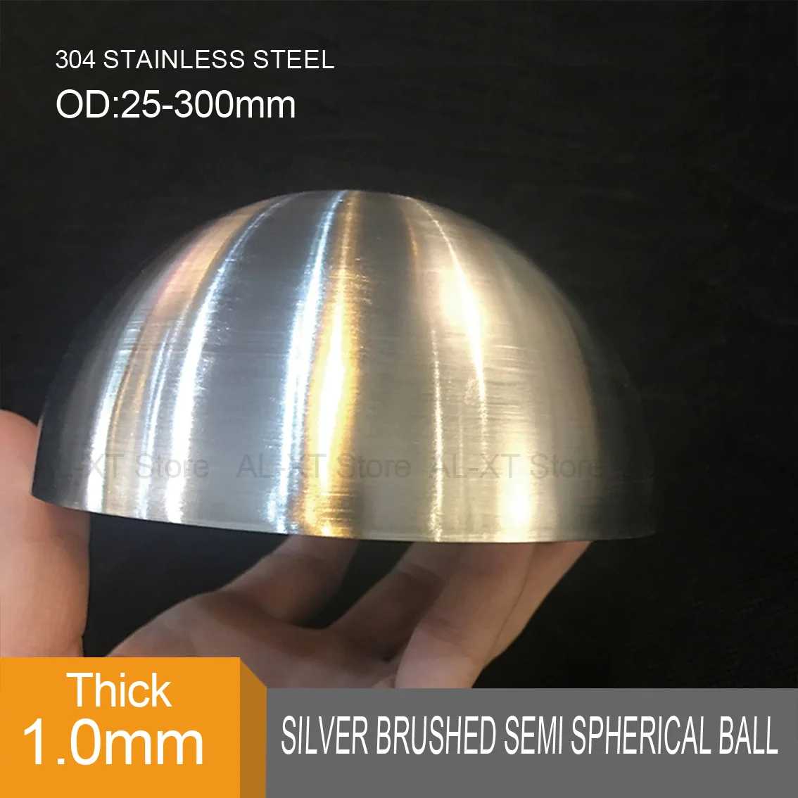 OD 25-300mm304 Stainless Steel Brushed Hollow Half Sphere 1.0mm Thick ...