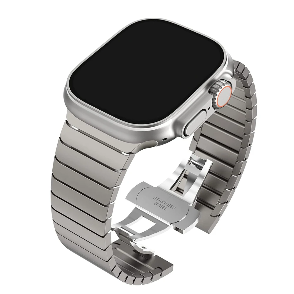 Stainless Steel Strap for Apple Watch Ultra 2 Band 49mm Series 9 8 7 6 ...