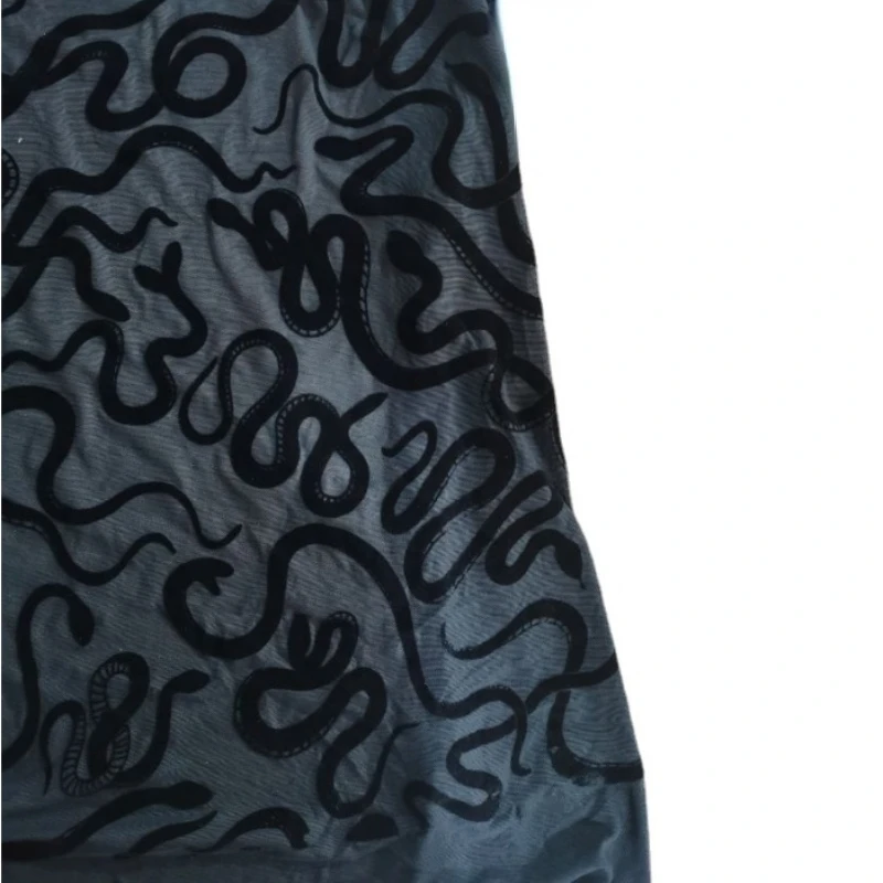 1m-1-6m-Black-Flocking-Jacquard-Velvet-Fabric-Stretch-Mesh-Fabric-Lace ...