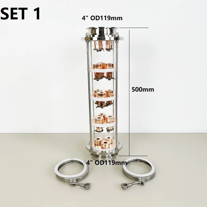 4-OD119mm-Distillation-Lens-Column-With-5pcs-Copper-Platte-Sets-Tri ...