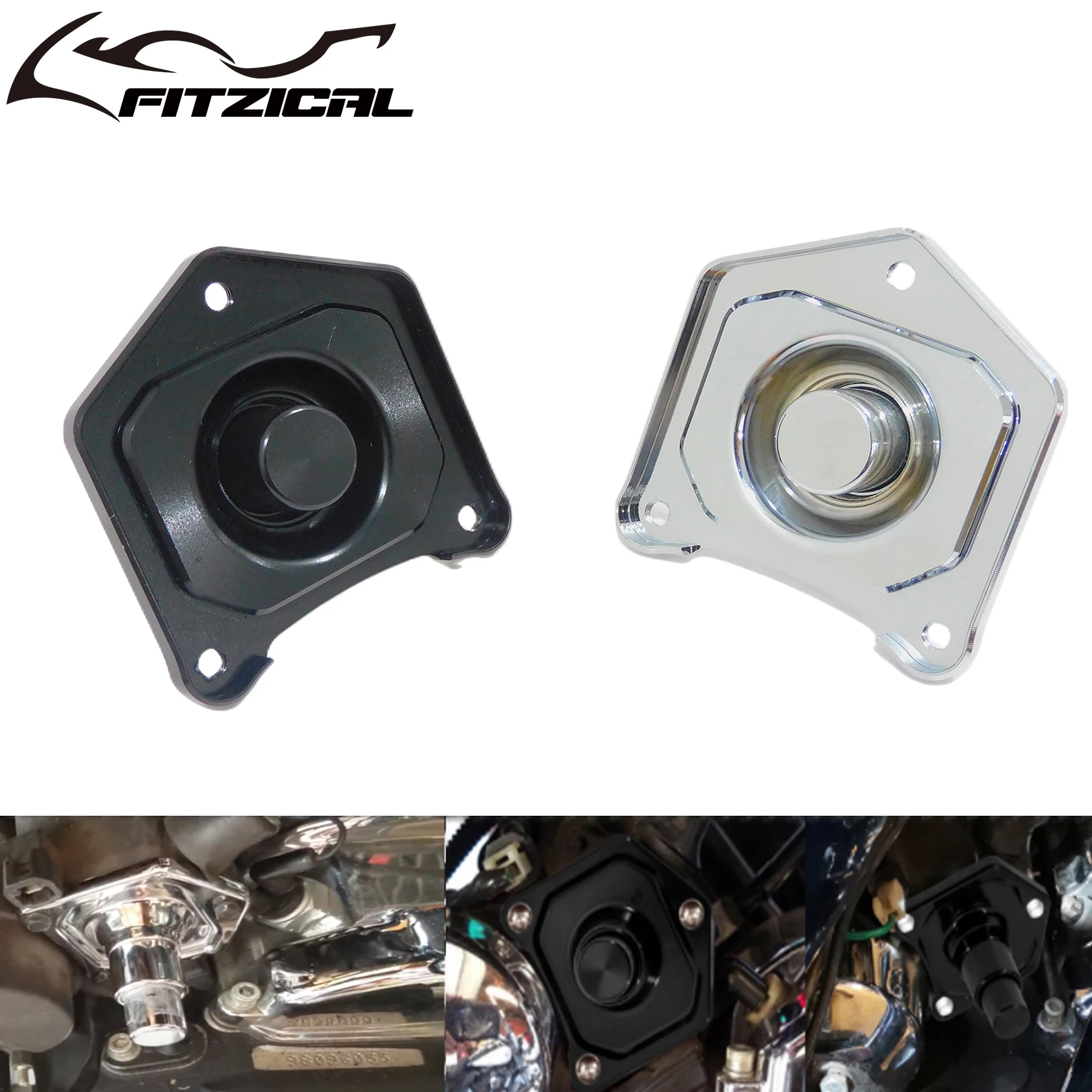 Motorcycle-Black-Chrome-Solenoid-Cover-Push-Button-Starter-For-Harley ...