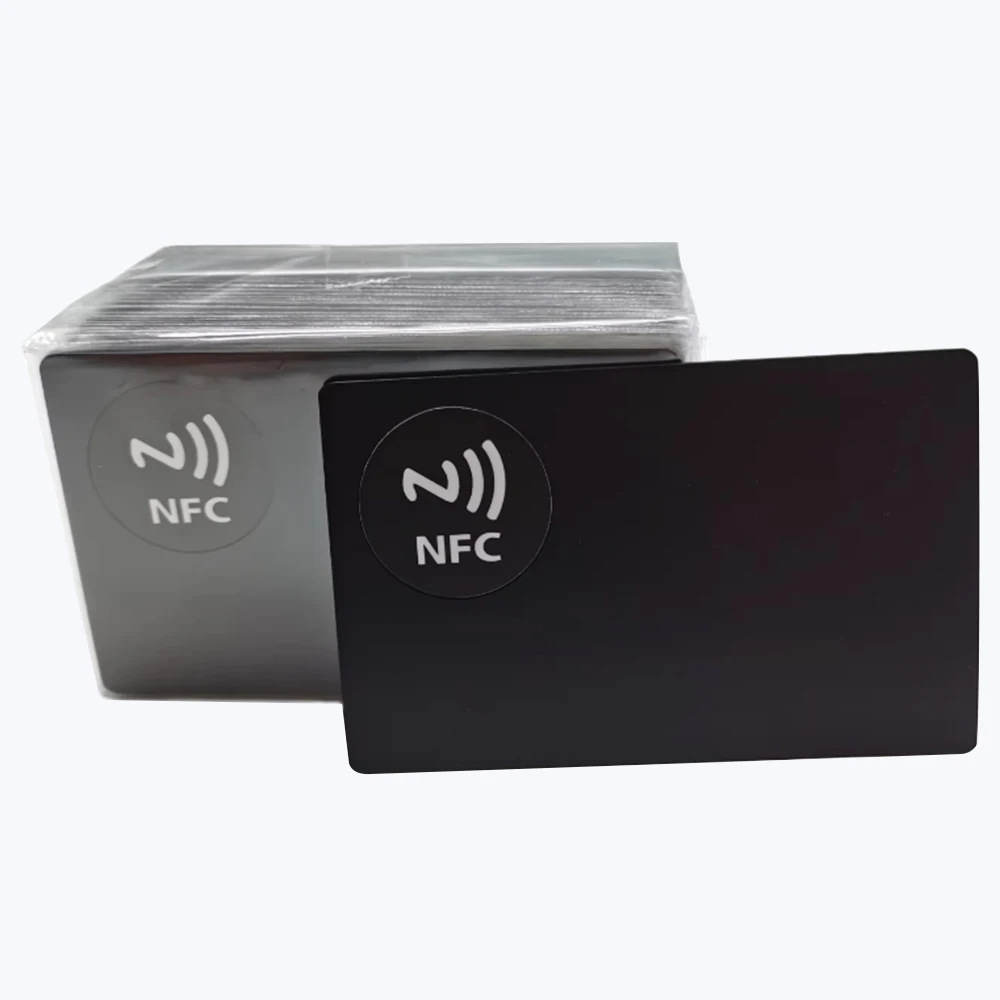 13.56MHZ Metal NFC Matte Black Social Digital Card , RFID Ntag216 Smart ...