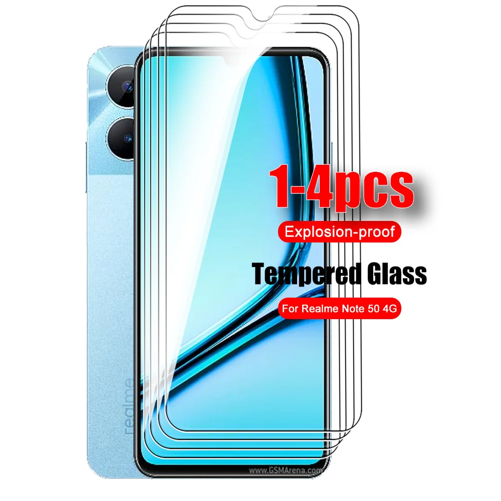 Tempered-Glass-For-Realme-Note-50-1-4Pcs-Screen-Protector-Realmi-Realmy ...