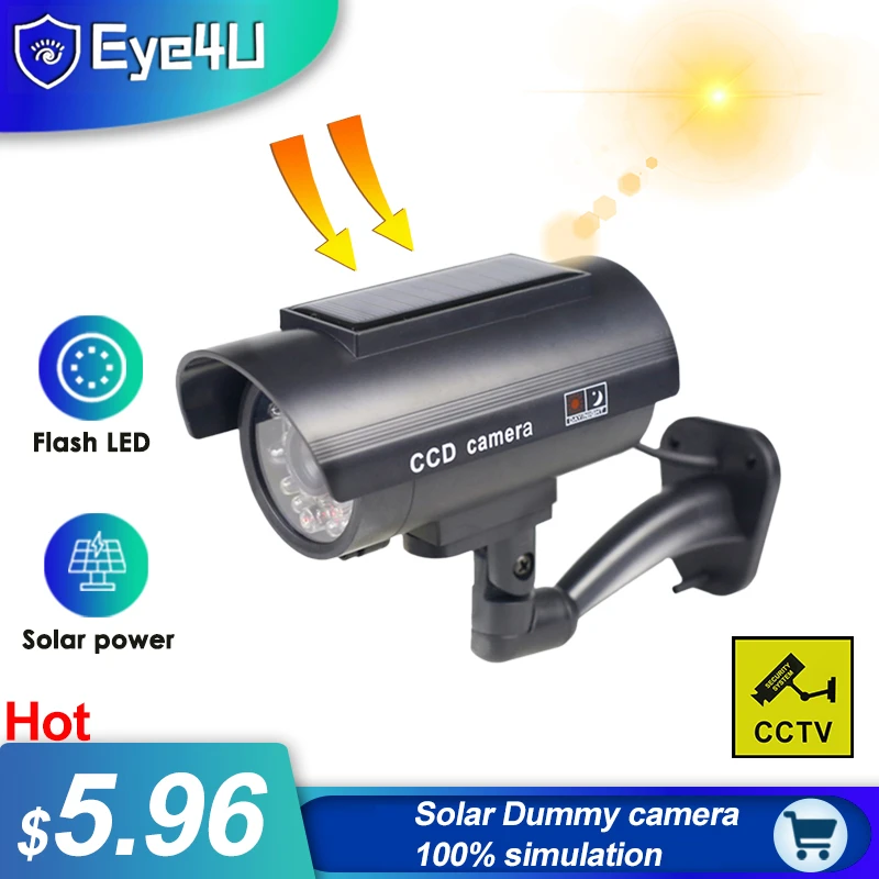 Fake Solar Camera Outdoor CCTV Surveillance Simulation Dummy Camera ...