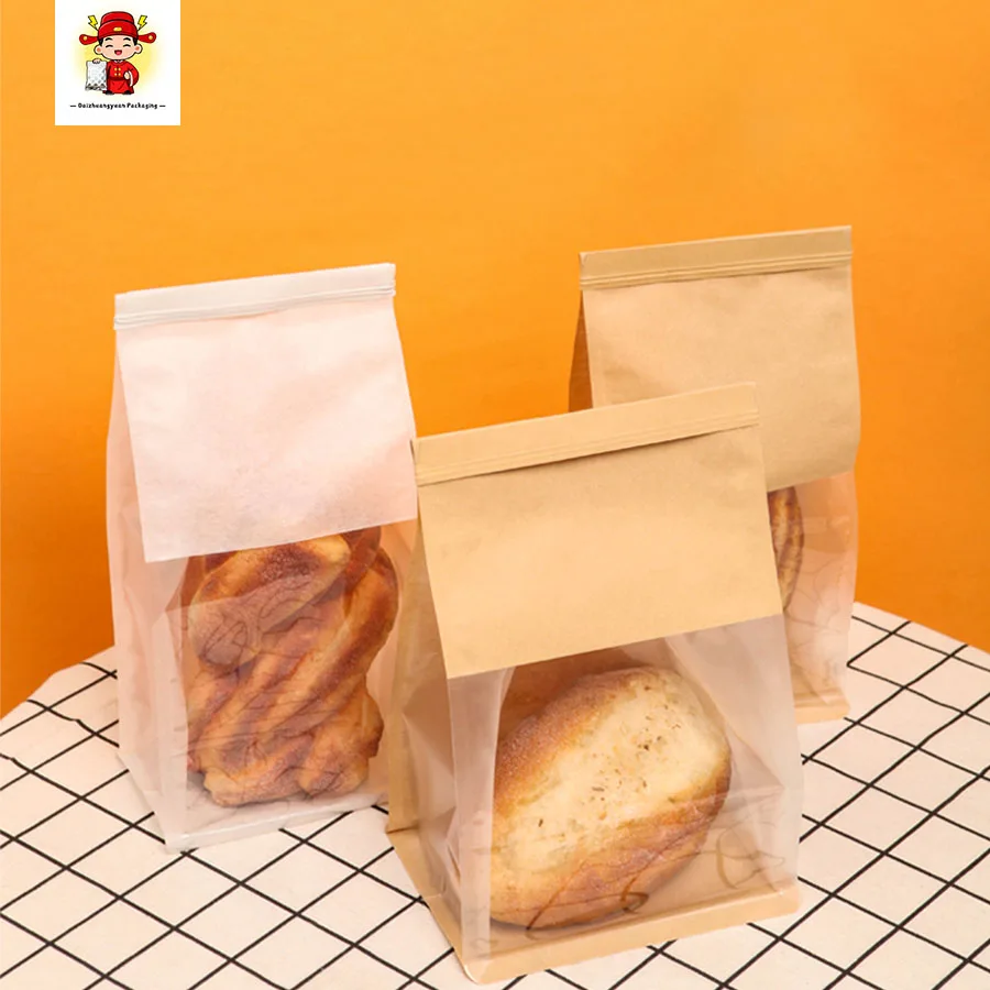 10/50pcs Kraft Paper Toast Bags with Wire Tie for Bread Slices ...