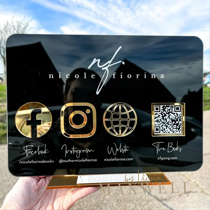 Custom Social Media Sign Business Sign Scanning Boards 4 Business Logo ...