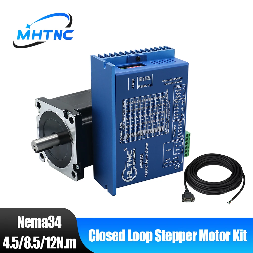 Nema 34 Closed Stepper Motor Kit With Encoder 4.5/8/12N.m 643/1143 ...