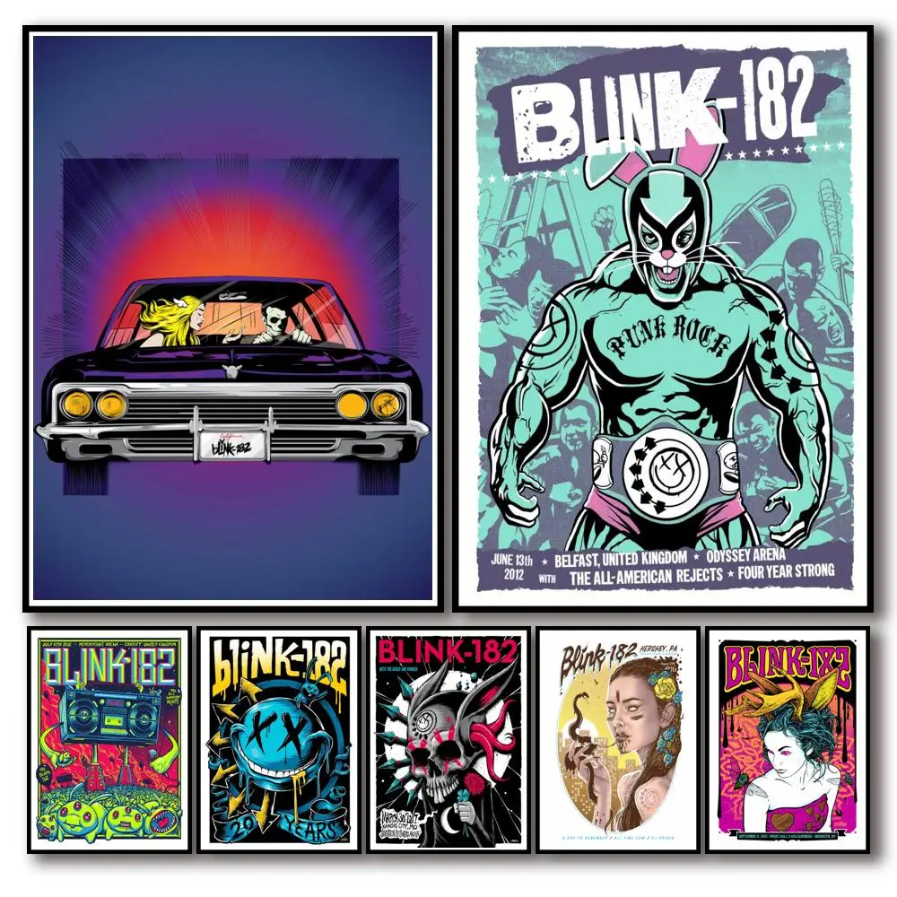 Blink-182-Comic-Whitepaper-Poster-Alternative-Abstract-Art-Painting ...