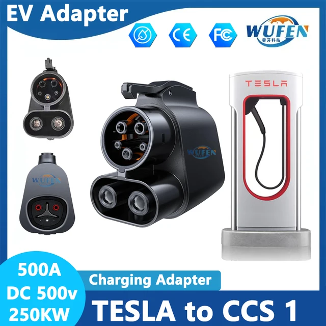 Aazon.co: EV Plus Tesla Supercharger To CCS1 Adapter - 500A 1000V Fast ...