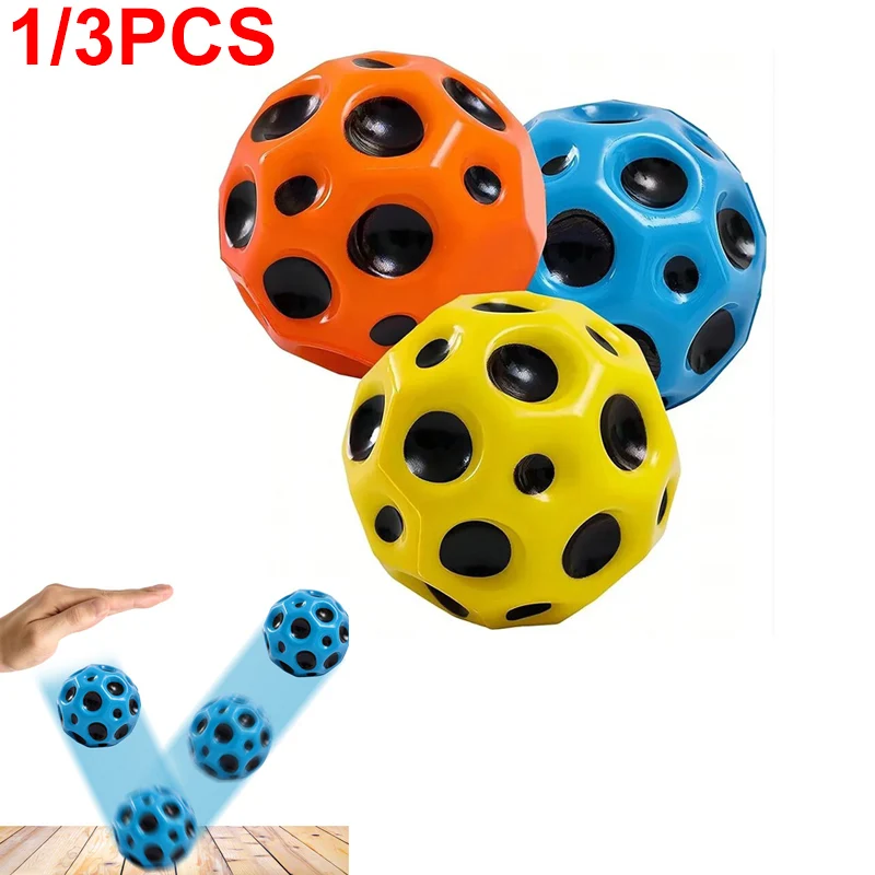 3Pcs/Lot High Bounce Moon Ball Interaction Bouncy Ball Soft Flash Ball ...
