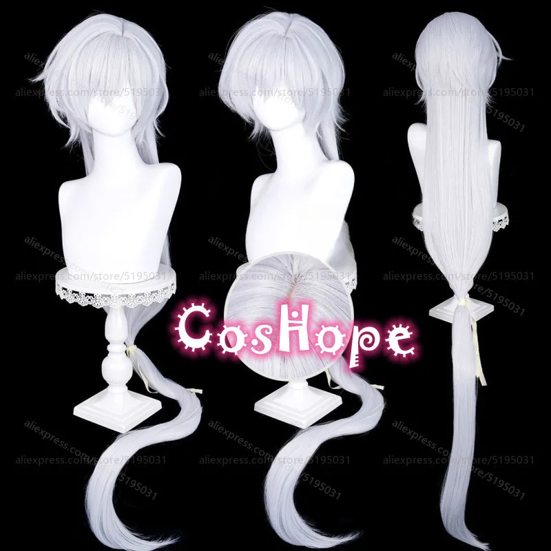 Yukito Cosplay Wig 100cm Long Yue Silver White Wig Cosplay Anime ...