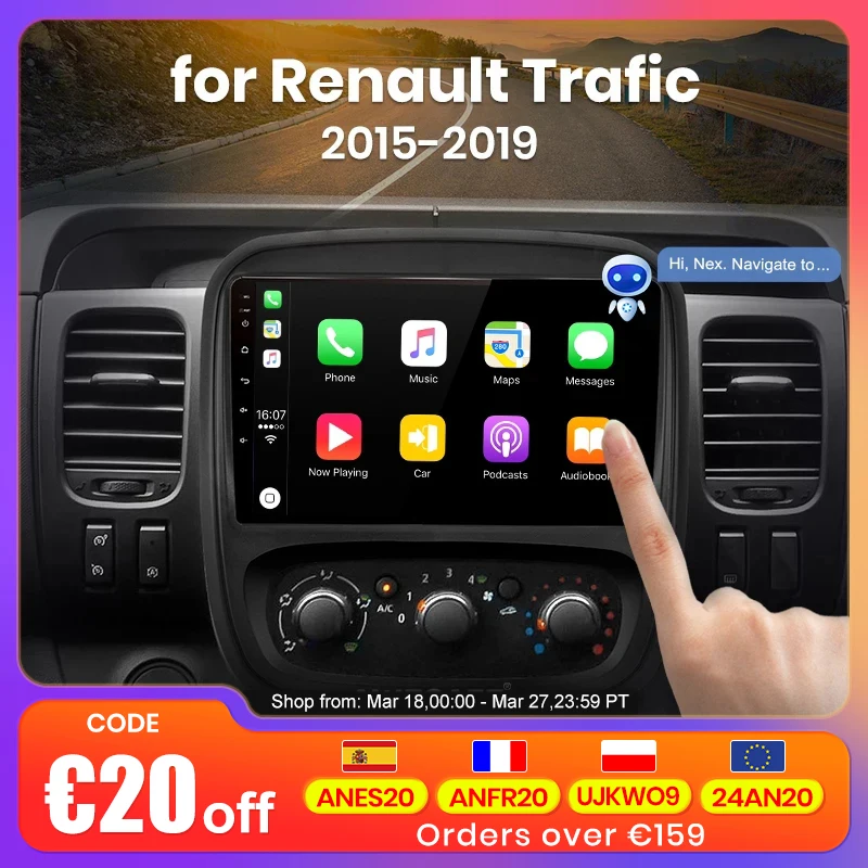 AWESAFE PX9 For Renault Trafic 2015 2016 2017- 2019 Car Radio ...