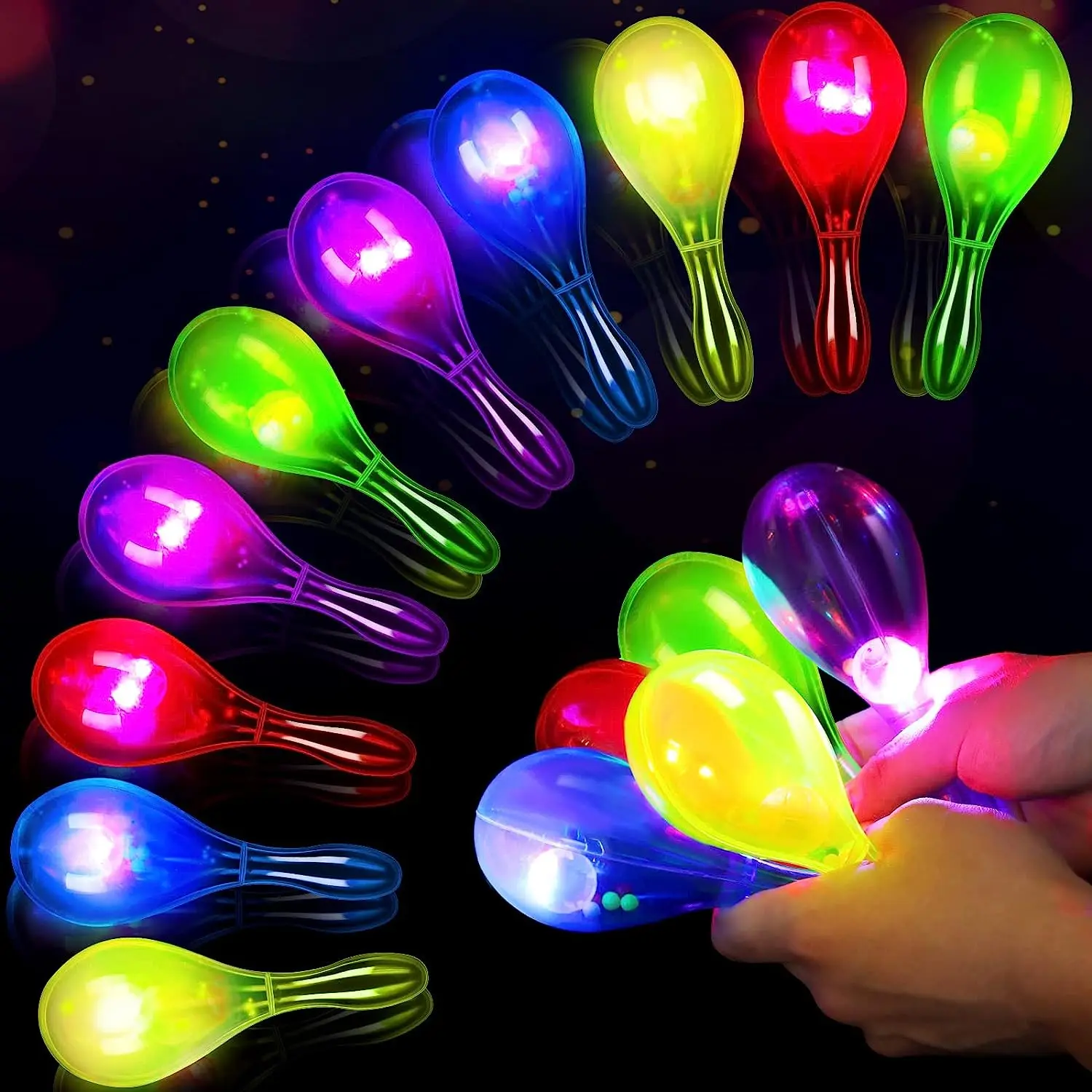 10pcs-Light-up-Mini-Plastic-Maracas-for-Kids-LED-Flashing-Shaker-Neon ...