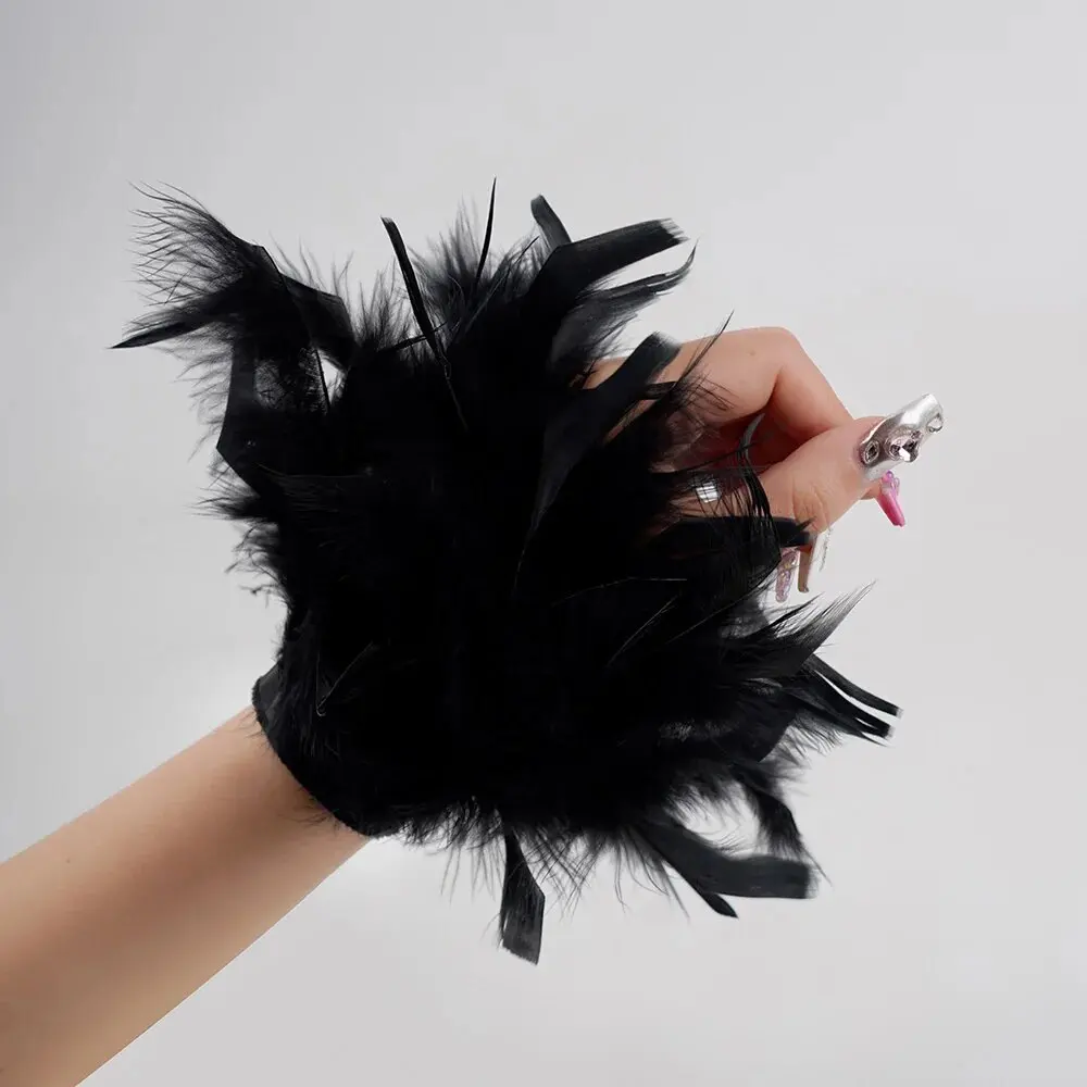 Natural Turkey Feather Cuffs Black White Cuffs With Feathers Snap ...