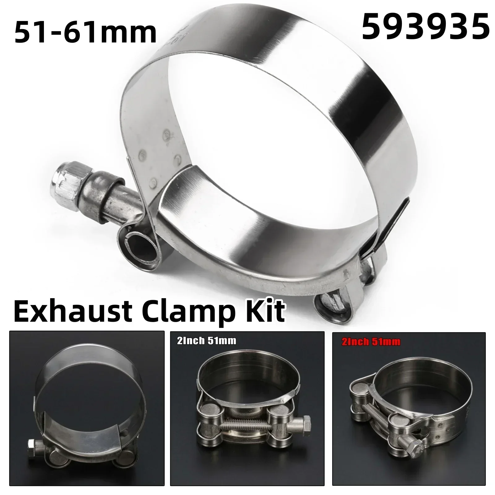2-inch Motorcycle Exhaust Clamp Kit Band Exhaust Pipe Clamp Calipers ...