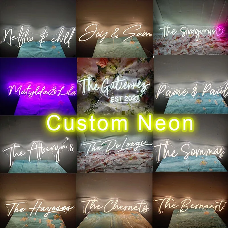 Custom-Neon-Light-Sign-Wall-Decor-Led-Wedding-Family-Last-Name-Neon ...