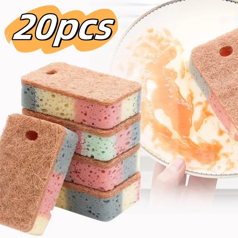 1-20PCS-Kitchen-Cleaning-Sponge-Wipe-Wood-Pulp-Cotton-Dishwashing ...