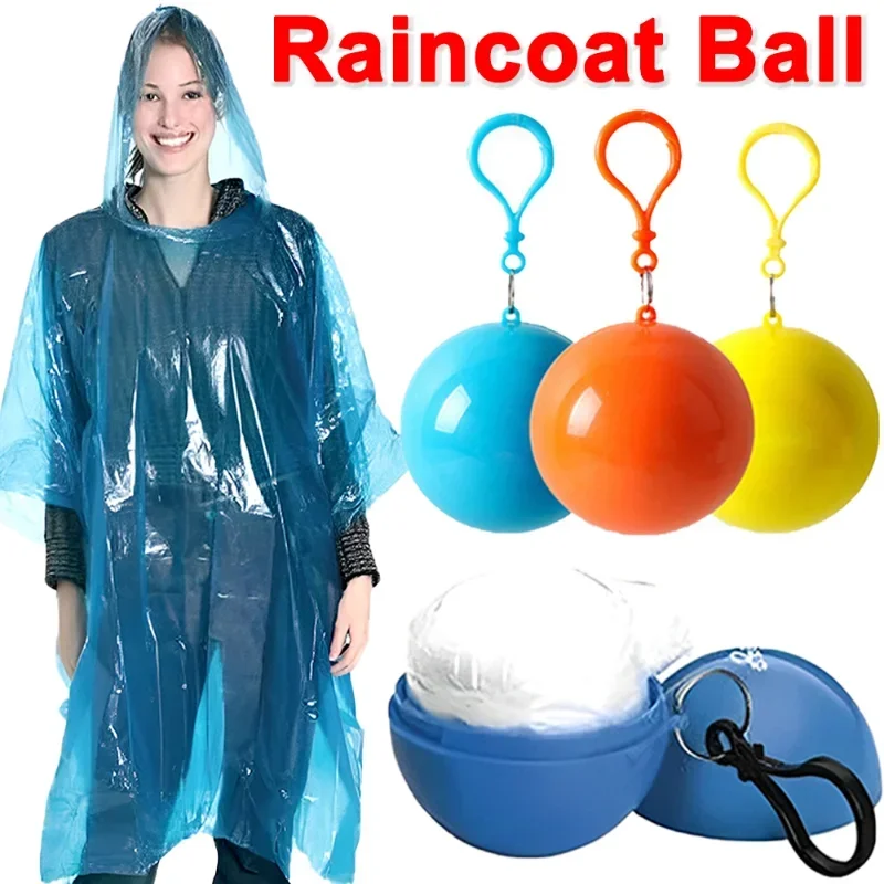 Portable Disposable Raincoat Ball Waterproof Keychain Compression ...