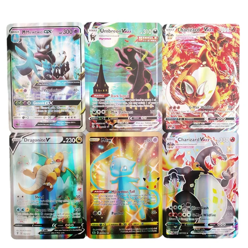 Generic New Big Pokemon Cards Vstar Pack Pikachu Mewtwo Charizard Super ...
