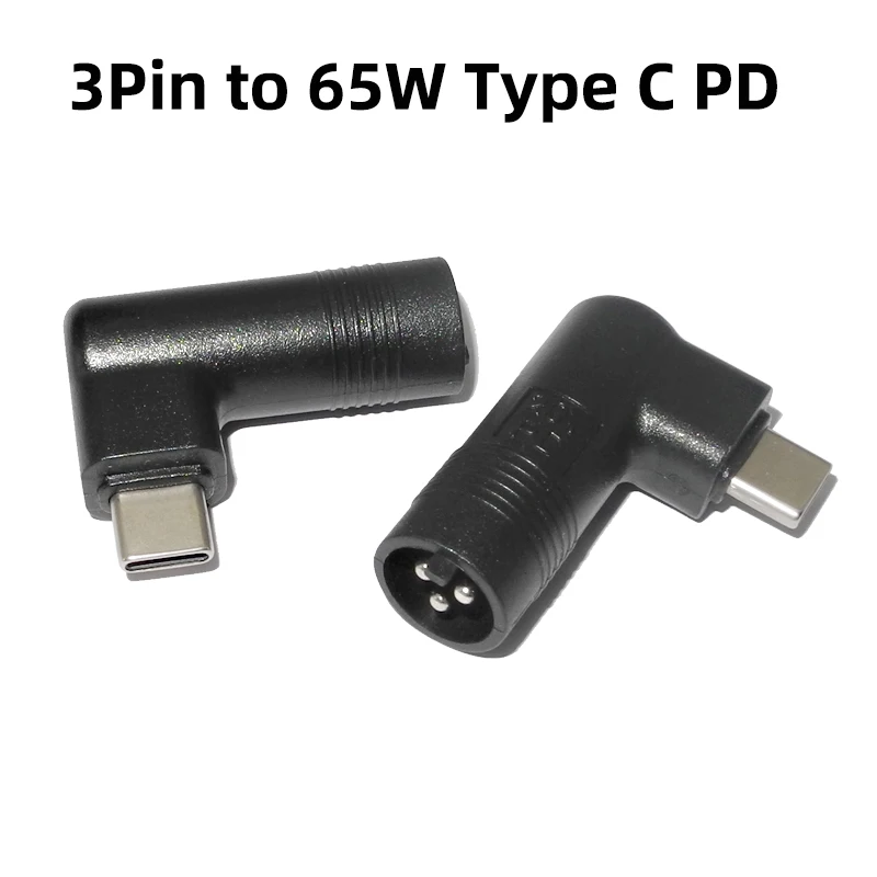 DC-3-Pin-to-USB-C-PD-Power-Jack-Connector-65W-Universal-Type-C-Adapter ...