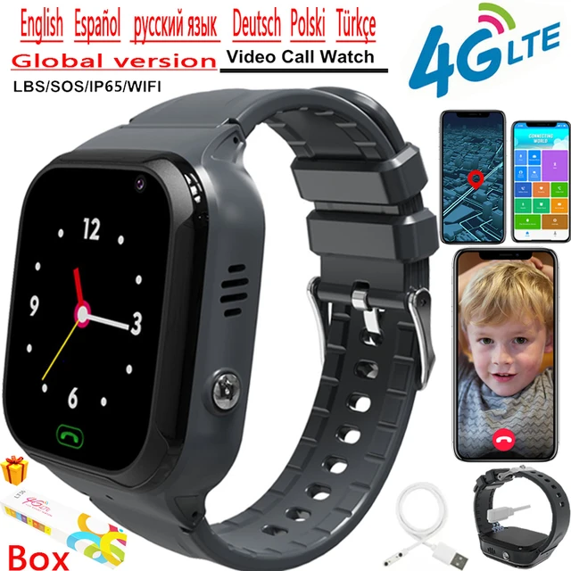 With 4G SIM Card Smartwatch For Kids Wifi GPS Tracker Voice Chat Video ...