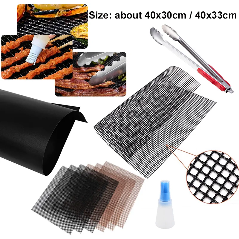 Non-stick-resistant-black-grill-mesh-mat-grill-net-reusable-oil-bottle ...
