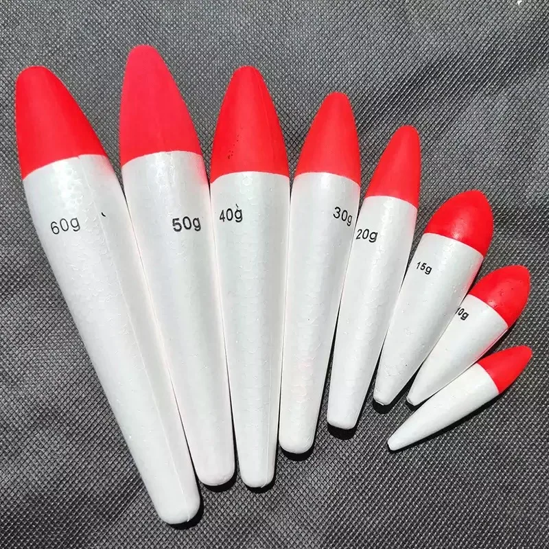 5pcs/lot Buoyancy 2g-60g Foam Fishing Float Floating Buoy Tube Foam ...