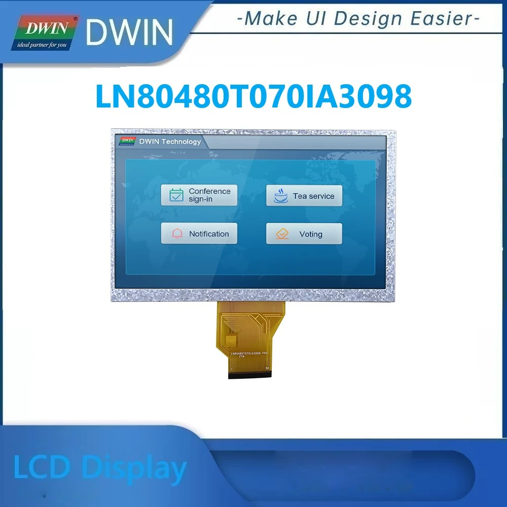 DWIN 7 Inch 800x480 TN TFT LCD Display ILI5960/ILI6122 300nit With RGB Interface Resistive Touch ...