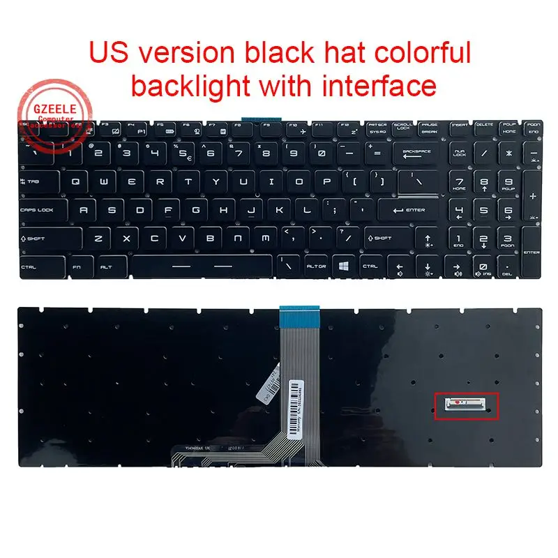 US/RU Per-key RGB backlit full color English Keyboard for MSI GE63 GE73 ...