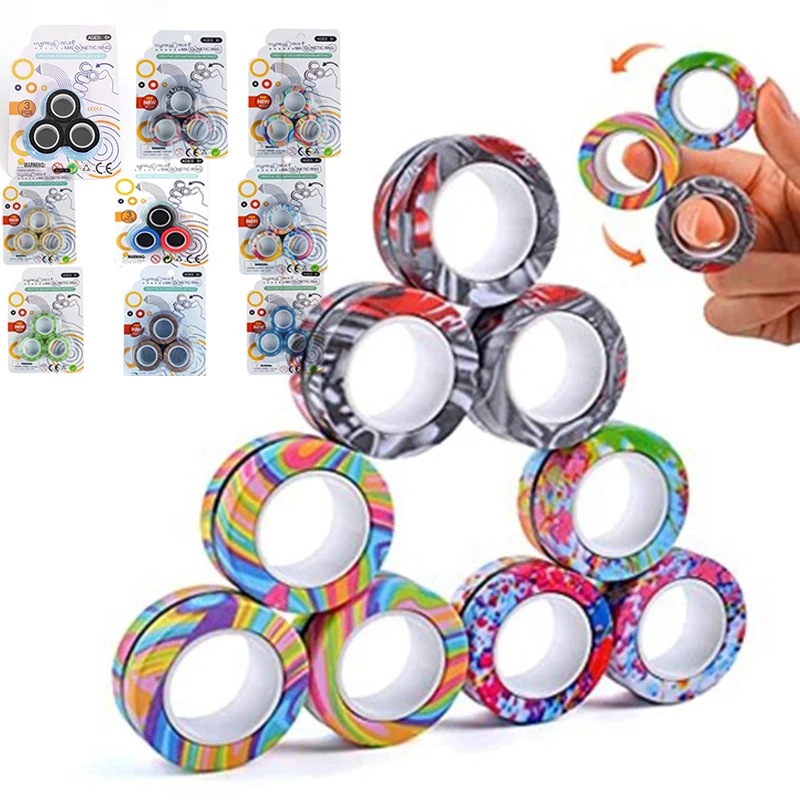 Magnetic Fidget Toys for Adults Magnetic Spinner Rings Decompression ...