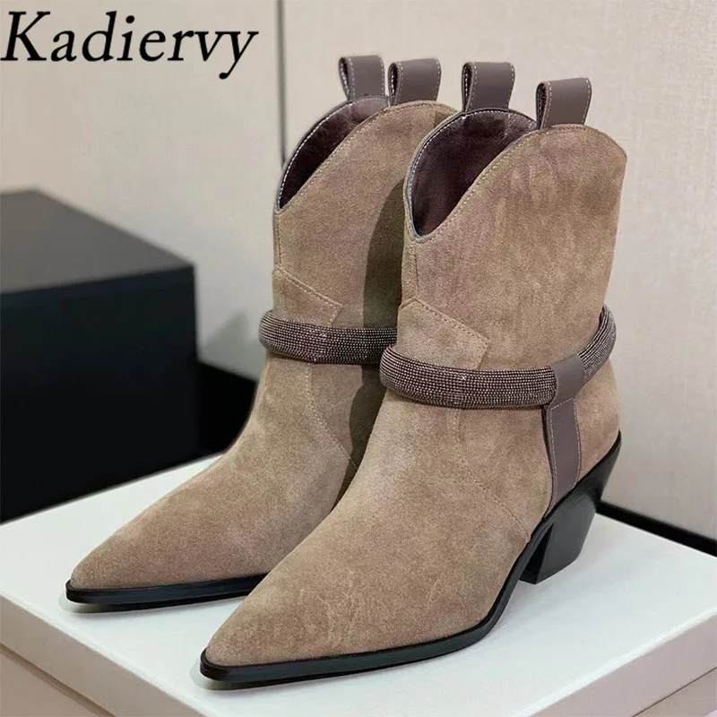 Cow-Suede-Square-Heels-Western-Cowboy-Boots-Women-String-Bead-Runway ...