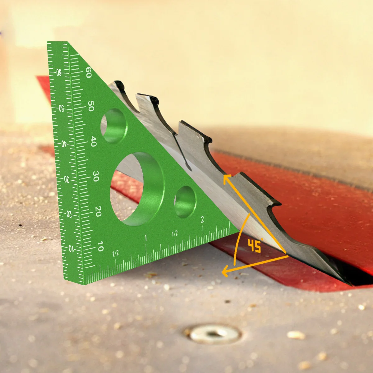 Aluminum Alloy Triangle Ruler, 45 Degree Angle Imperial and Metric ...