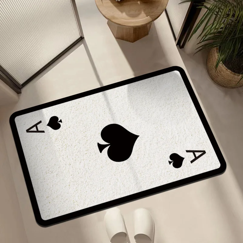 Ace of Spades Hearts Plush Rug Soft Doormat Floor Mat Carpet Home ...